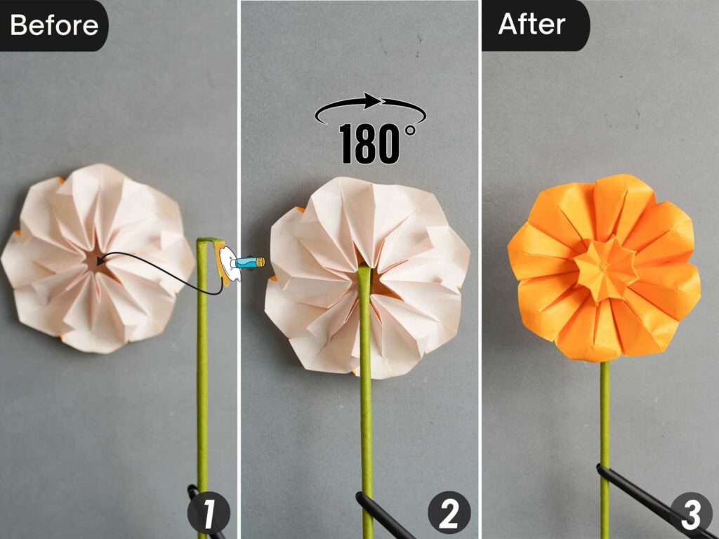 Origami Sunflower: Step-by-Step Instructions - OrigamiOK