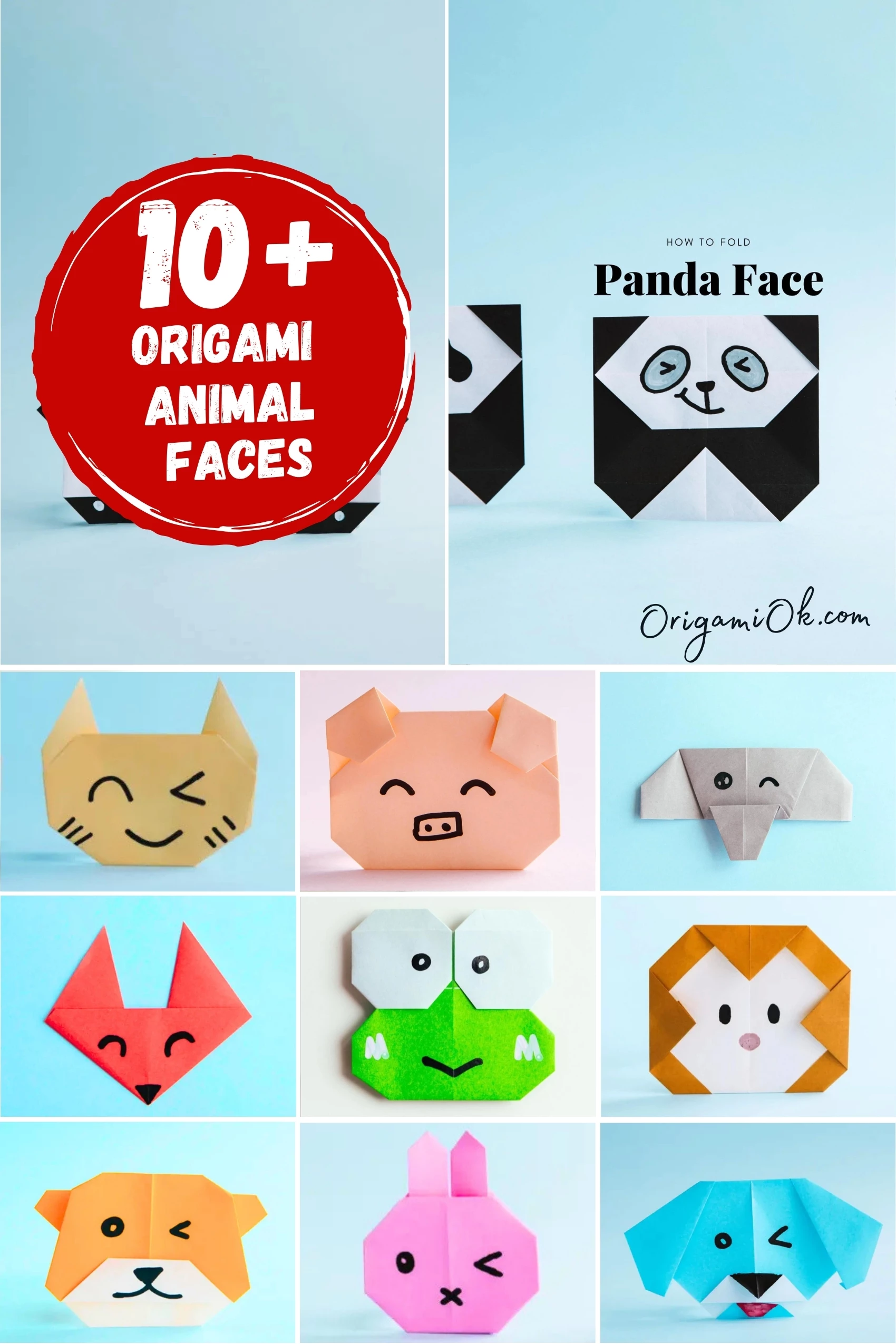 Easy Origami Animal Faces - Origami OK