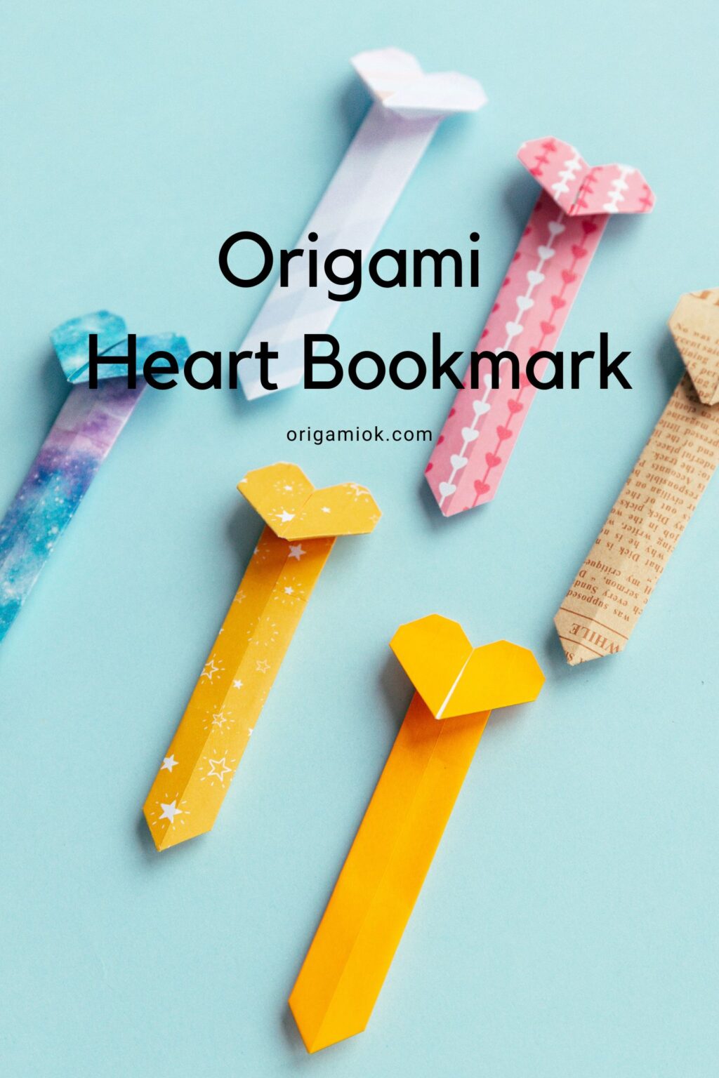 How to Fold an Origami Heart Bookmark - Origami OK
