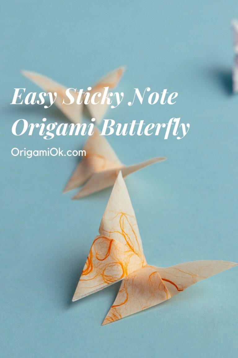 Easy Sticky Note Origami Butterfly - Origami OK
