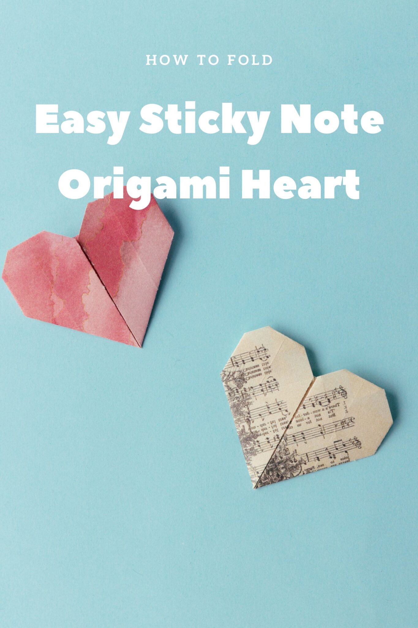 Easy Sticky Note Origami Heart - Origami OK