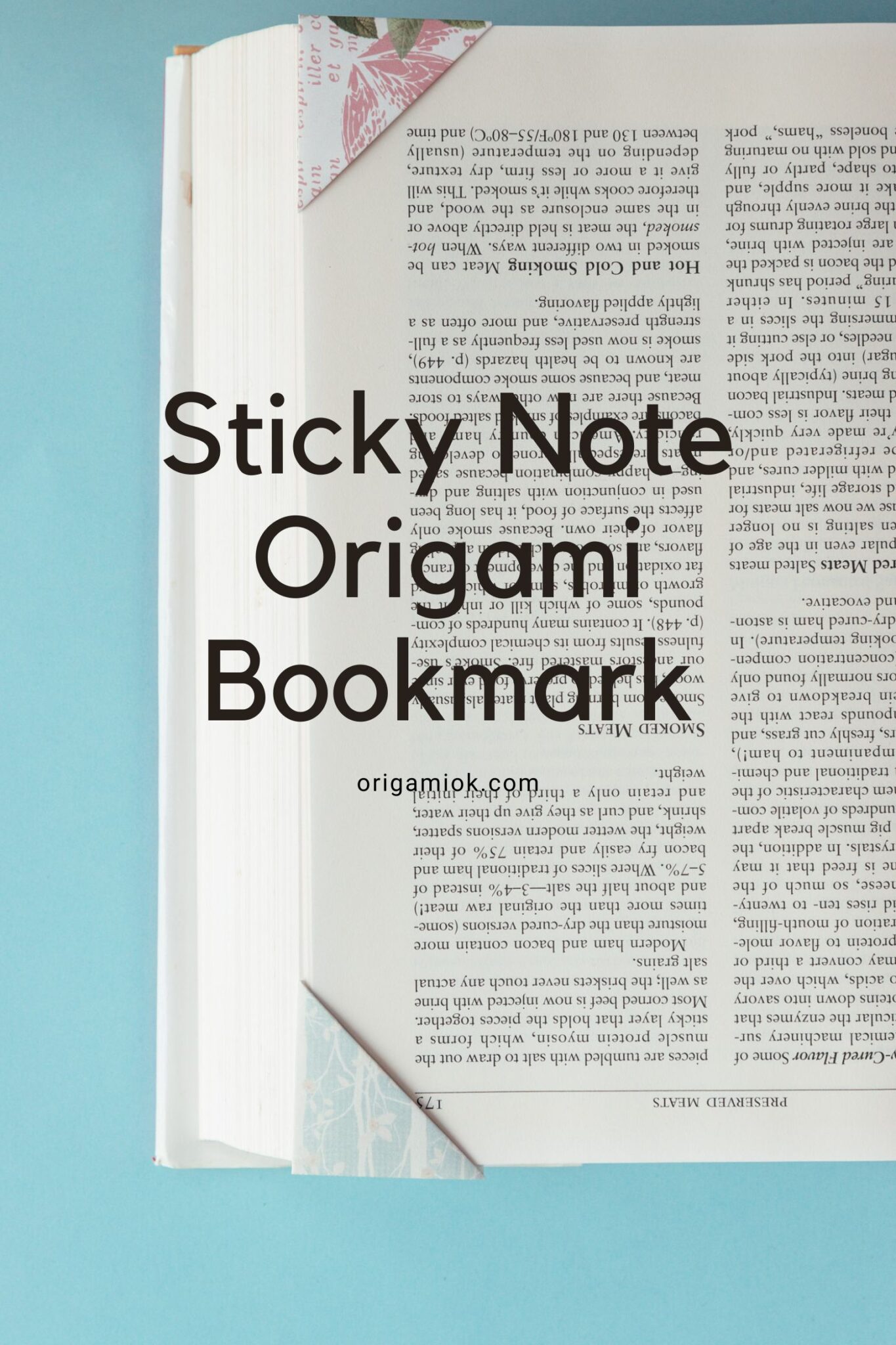 Easy Sticky Note Origami Bookmark - Origami OK