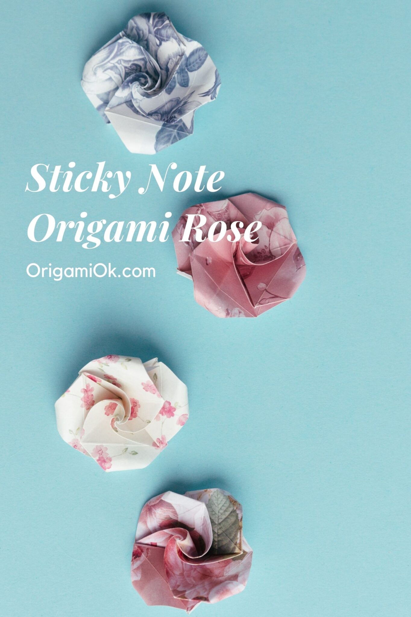 Easy Sticky Note Origami Rose - Origami OK