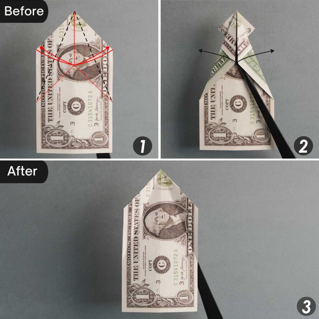 Easy Dollar Bill Origami Christmas Tree Instructions - OrigamiOK