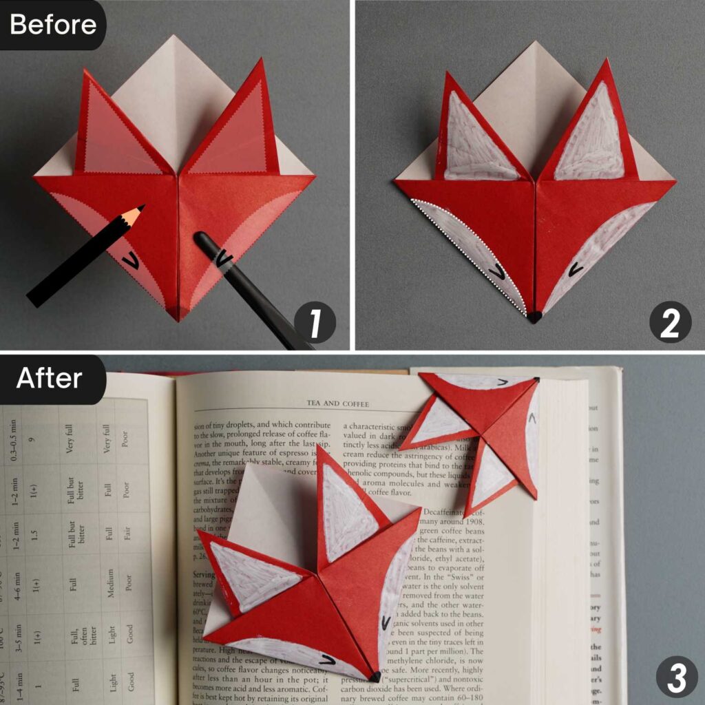 Easy Origami Fox Bookmark Instruction - Origami OK