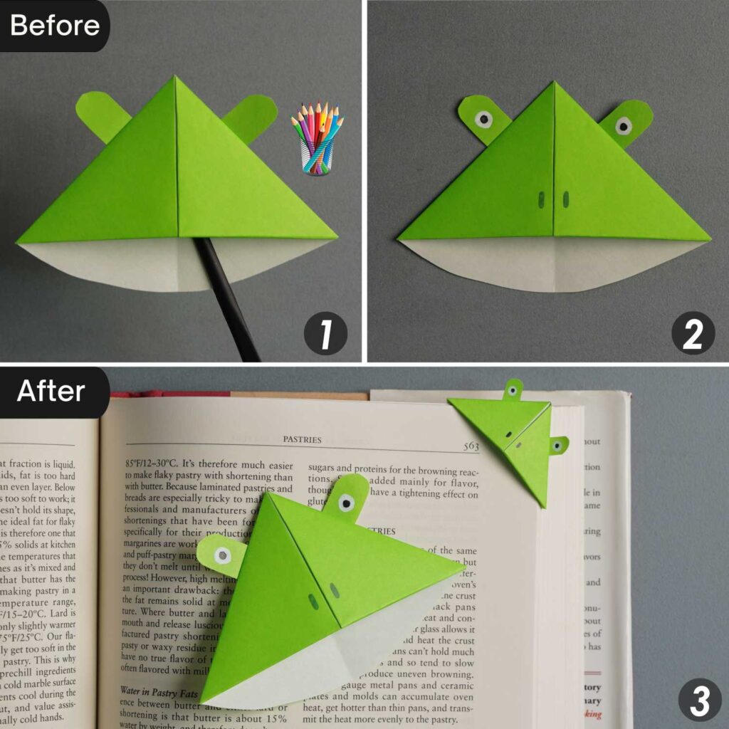 Origami Frog Bookmark: Step-by-Step Instructions - OrigamiOK