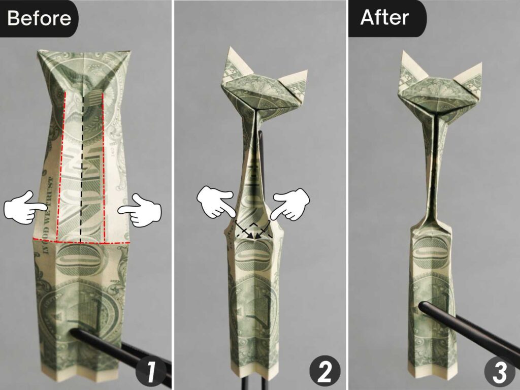 Easy Dollar Bill Origami Cat Instruction - Origami OK