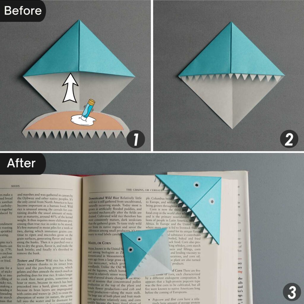 Origami Shark Bookmark: Step-by-Step Instructions - OrigamiOK