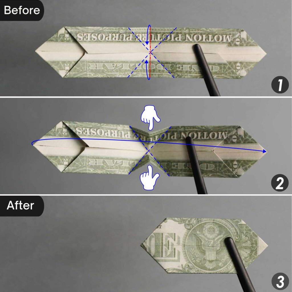 Easy Origami Money Bow Instruction - Origami OK