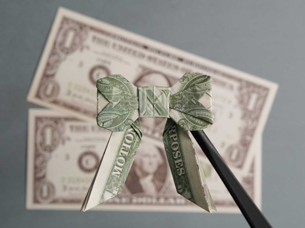 Easy Origami Money Bow Instruction - Origami OK
