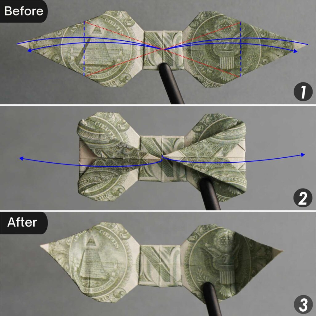 Easy Origami Money Bow Instruction - Origami OK
