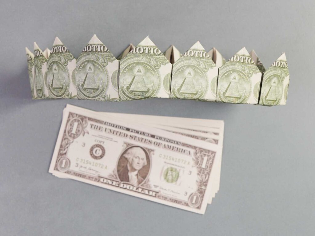 Easy Origami Money Crown Instruction - Origami OK