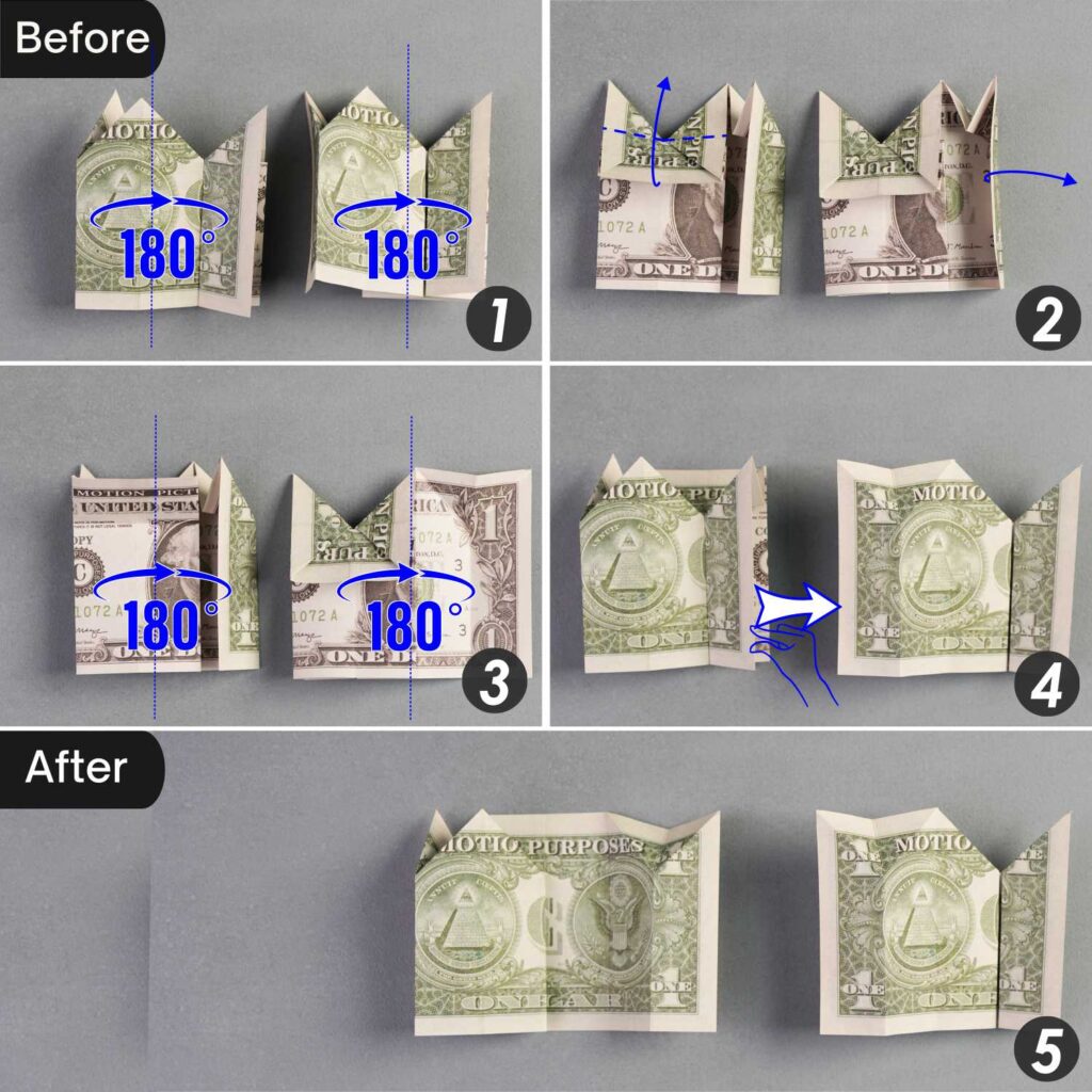 Easy Origami Money Crown Instructions - OrigamiOK