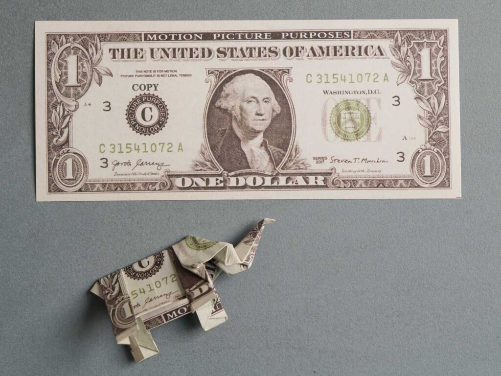 Easy Dollar Bill Origami Elephant Instruction - Origami OK