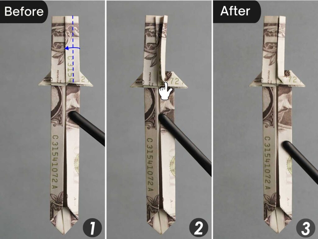 Easy Dollar Bill Origami Sword Instruction - Origami OK