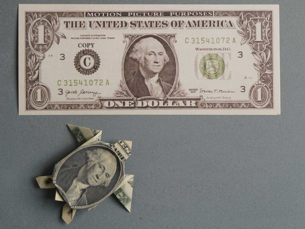 Easy Dollar Bill Origami Turtle Instructions - OrigamiOK