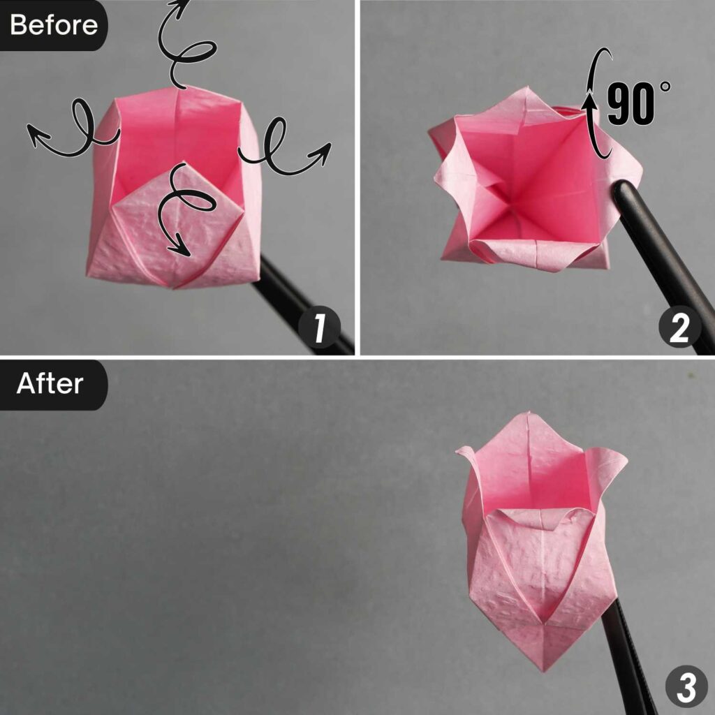 Easy Origami Tulip: Step by Step Instructions - Origami OK