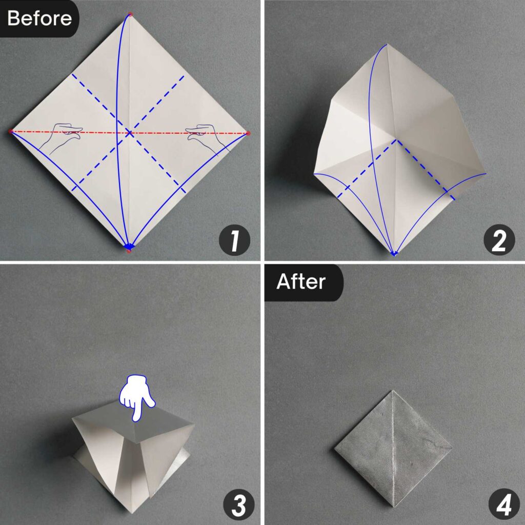 Gum Wrapper Origami Crane Step-by-Step Instruction - Origami OK