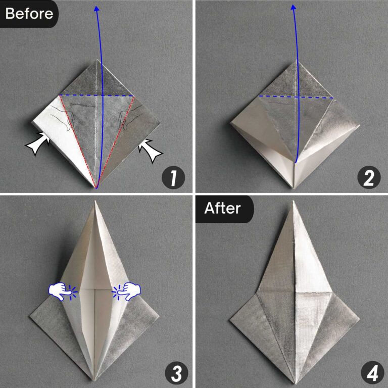 Gum Wrapper Origami Crane Step-by-Step Instruction - Origami OK