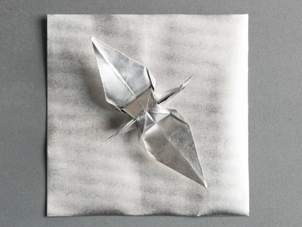Gum Wrapper Origami Crane Step-by-Step Instruction - Origami OK