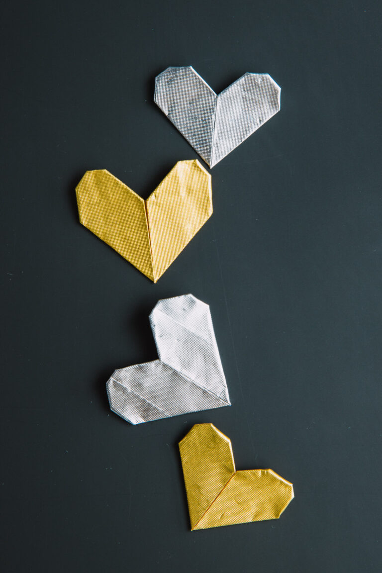 Gum Wrapper Origami Heart: Step-by-Step Instruction - Origami OK