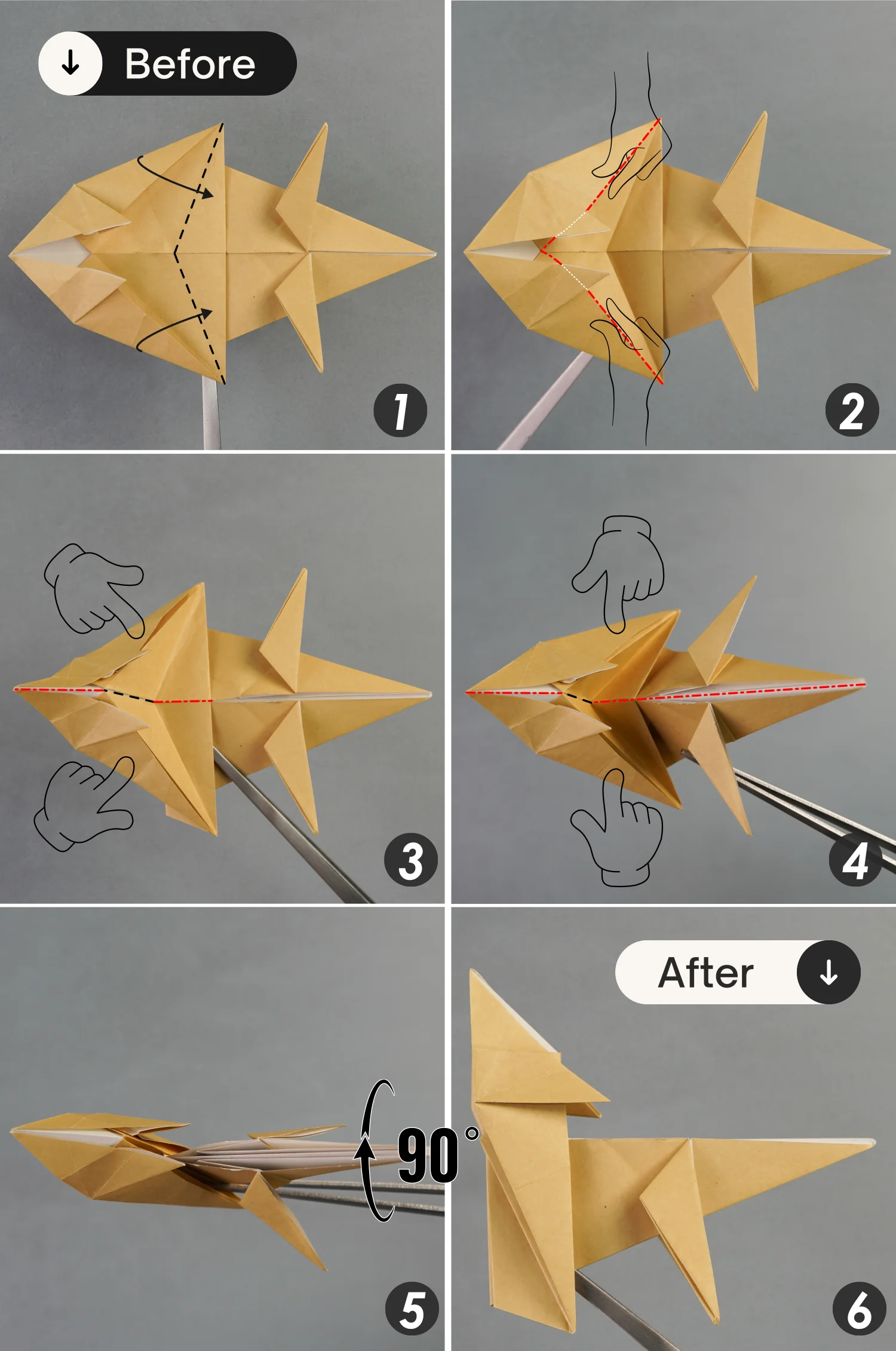 How to Fold an Origami Wolf - Origami OK