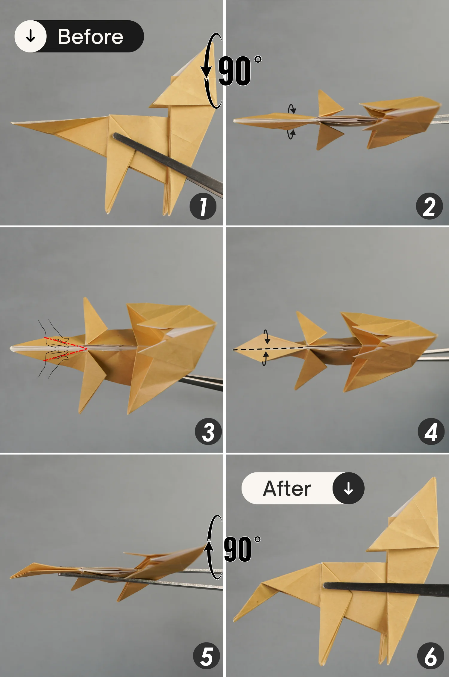 How to Fold an Origami Wolf - Origami OK