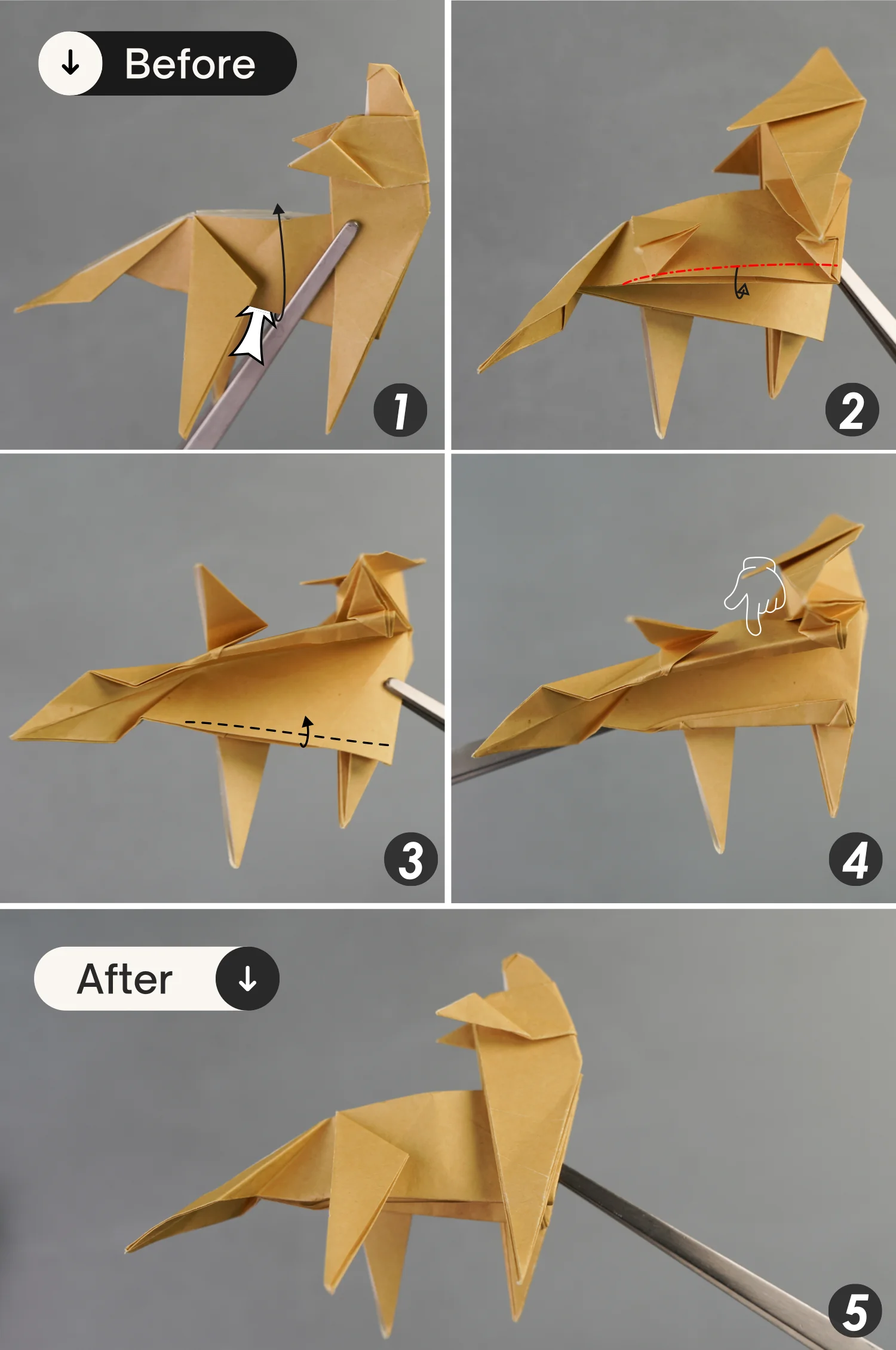 How to Fold an Origami Wolf - Origami OK